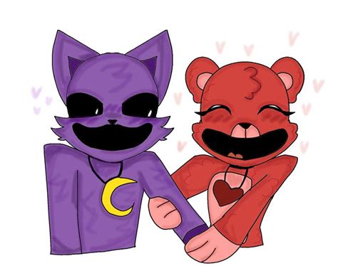 Catnap X Bobby Bearhug 💜♥️ Esboços Bonitos Arte Fofa Papoulas