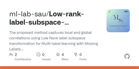 Github Ml Lab Sau Low Rank Label Subspace Transformation For Multi