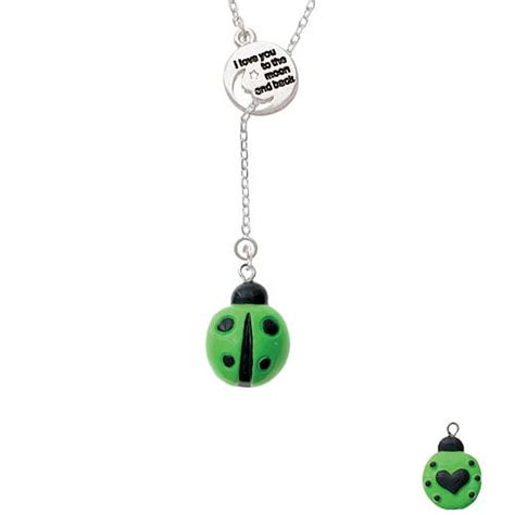 Resin Lime Green Ladybug Love Bug I Love You To The Moon Lariat
