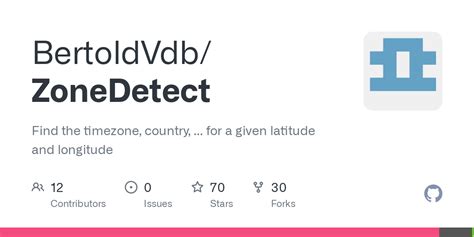 Github Bertoldvdbzonedetect Find The Timezone Country For A Given Latitude And Longitude