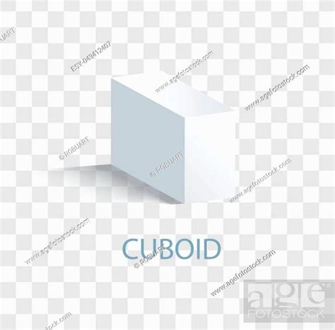 Cuboid White Geometric Figure That Casts Shade Three Dimensional Shape Of White Color Stock