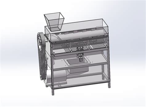 玉米脱粒机设计（含三维sw模型8张cad图纸说明书）solidworks 2020模型图纸下载 懒石网