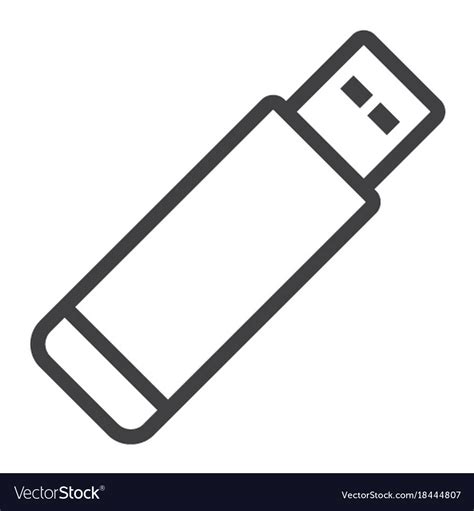 Usb Flash Drive Line Icon Web And Mobile Memory Vector Image