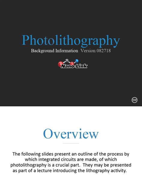 photolithography slides 1 pdf photolithography semiconductors