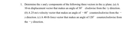 Solved Determine The X And Y Components Of The Following Chegg Com