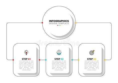 Infographic Template Linked Rectangles With Text Stock Vector Illustration Of Pictogram