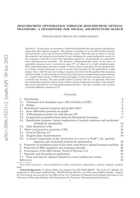 PDF Semi Discrete Optimization Through Semi Discrete Optimal Transport A Framework For Neural