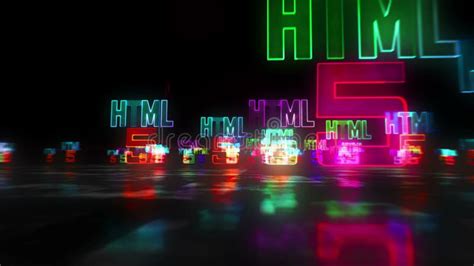 Html5 Symbol Abstract Loopable Hyperspace Animation Stock Video Video