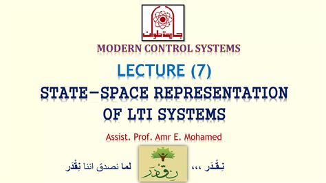 Modern Control Lec07 State Space Modeling Of Lti Systems Ppt