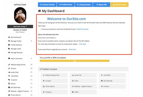 finance membership plans member dashboard brilliant directories