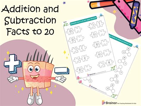 15 Free Addition And Subtraction Facts To 20 Worksheets