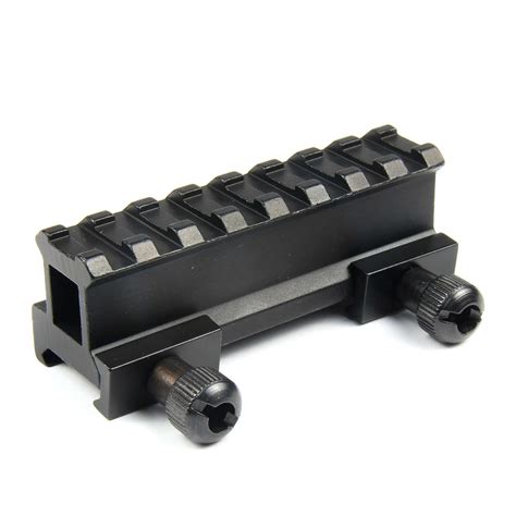 Flat Top 1 See Through Riser Scope Rail Mount 8 Slot Picatinny Weaver Tacfun