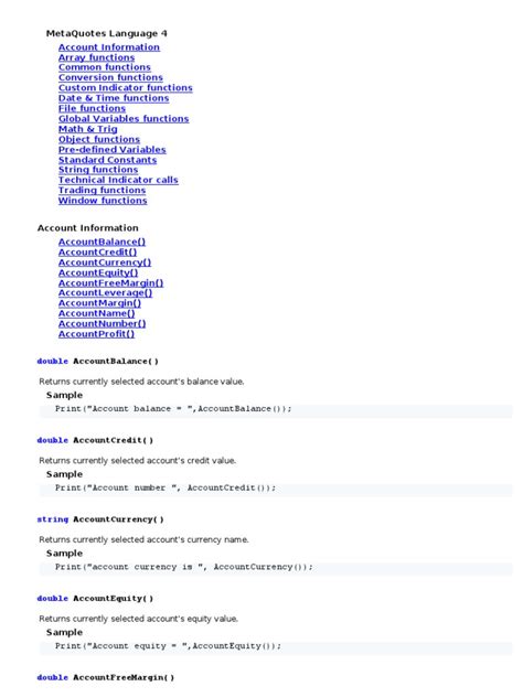 Mql4 Build 154 Commands And Samples Pdf Integer Computer Science