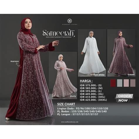 Jual Sameerah Dress Ori Nadheera Luxury Sistem Po Ridi Habis Lebaran Shopee Indonesia