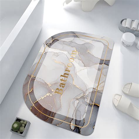 Non Slip Absorbent Mat Agate Design Large Rounded Corners 45cm X 70c