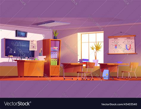 Physics Classroom Interior Babe Class Room Vector Image