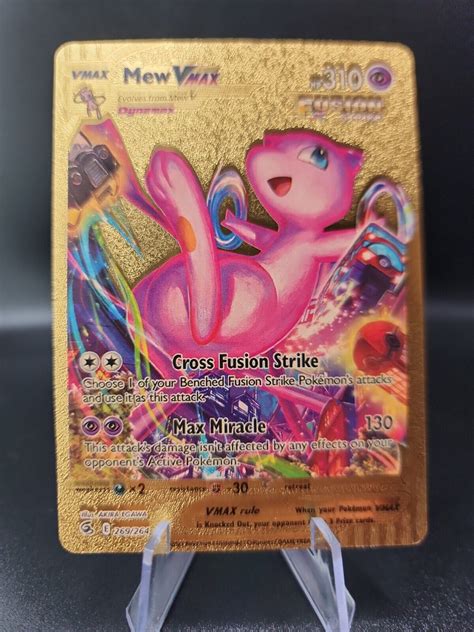 Mew Vmax Dynamax Gold Foil Fan Art Values Mavin