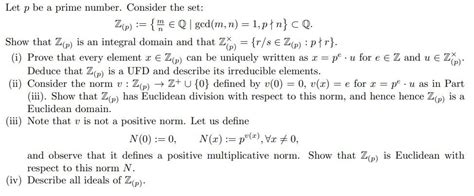Let P Be A Prime Number Consider The Set Z P M Chegg