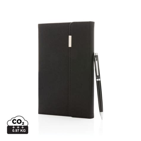 Deluxe A Notebook And Pen Set Black Swiss Peak