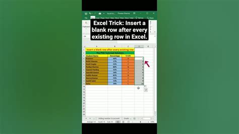 Excel Trickinsert A Blank Row After Every Existing Row In Excel Youtube