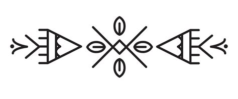 Text Divider In Tribal Style Floral And Geometric Elements For