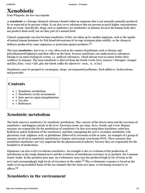 Xenobiotic Wikipedia Pdf Biology