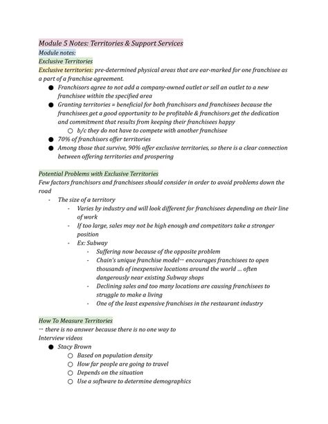 Module 5 And 6 Notes Module 5 Notes Territories Support Services Module Notes Exclusive