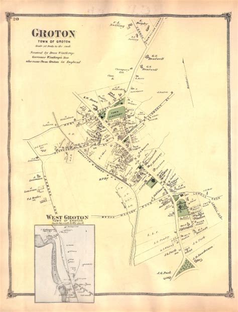 Groton Middlesex County Massachusetts Ma Map 1875