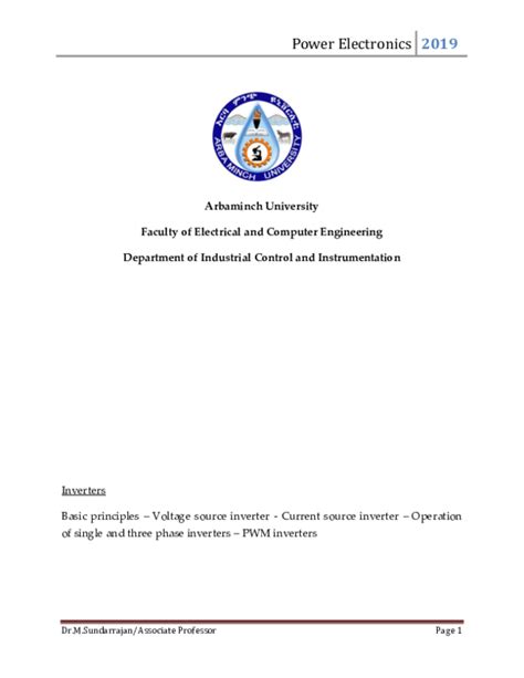 Pdf Voltage Source And Current Source Inverters