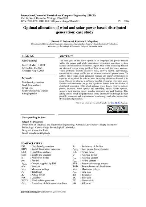 Pdf Optimal Allocation Of Wind And Solar Power Based Distributed