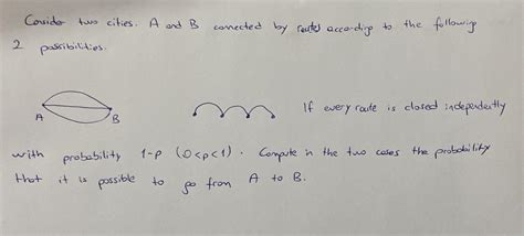 Solved Corsider Two Cities A And B Conected By Reutes