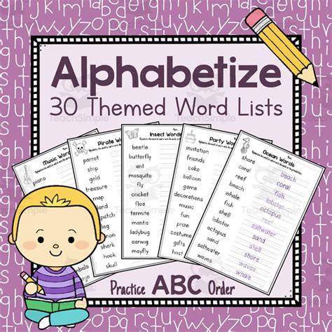Alphabetize Themed Word Lists By Teach Simple