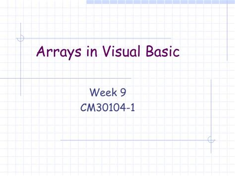PPT Arrays In Visual Basic PowerPoint Presentation Free Download ID 3480322