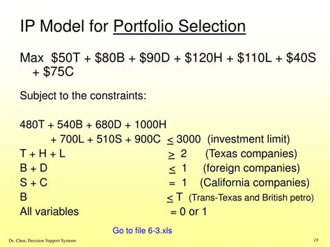 Ppt Chapter 6 Integer And Goal Programming Models Powerpoint