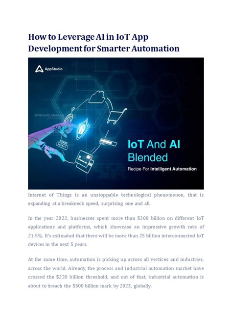 PPT How To Leverage AI In IoT App Development For Smarter Automation PowerPoint Presentation