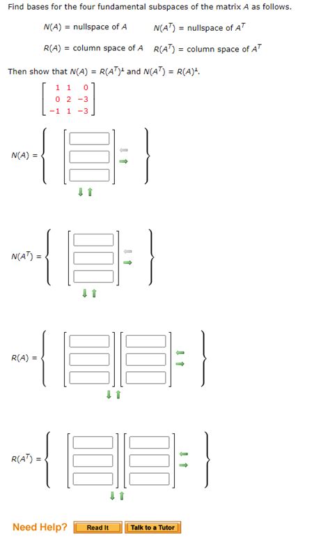 solved find bases for the four fundamental subspaces of the