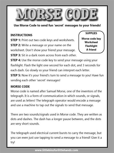Flashlight Morse Code Fun Guide Pdf