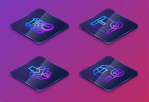 캘린더 판지 판지 봉투 및 확인 표시와 등도 측정 라인 골판지 상자를 설정합니다 파란색 정사각형 버튼 벡터 3차원 형태에 대한 스톡 벡터 아트 및 기타 이미지 Istock