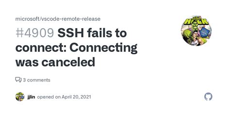 SSH Fails To Connect Connecting Was Canceled Issue Microsoft Vscode Remote Release