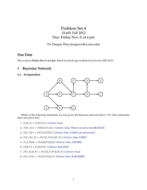 Machine Learning Hw Solutions Problem Set Fall Due Friday Nov At Pm TA