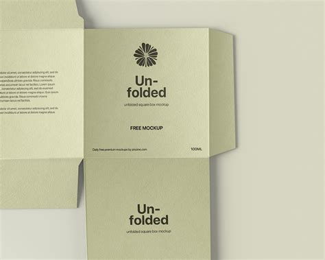Free Unfolded Square Box Mockup Behance