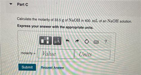 Solved Calculate The Molarity Of The Following Solutions Chegg Com