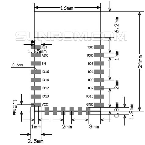 Wifi Module Esp8266 Esp 12f 4mb 6182 Sunrom Electronics