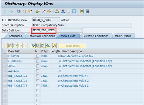 The Definitions Of MSEG And NSDM V MSEG Are Incons SAP Community