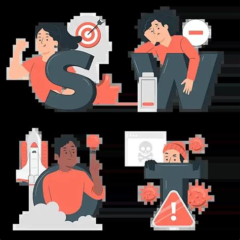 Swot分析插画 花瓣网