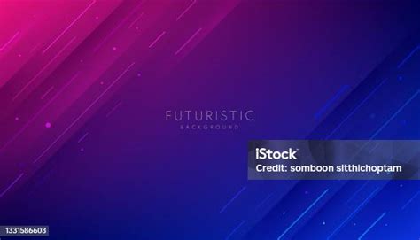 대각선 스트라이프 라인과 빛나는 점으로 추상적인 다크 블루와 핑크 퍼플 그라데이션 미래 지향적 인 배경 현대적이고 심플한 배너