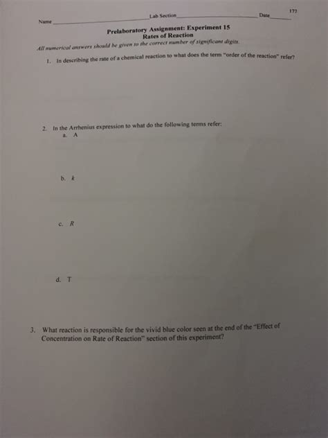 Solved Lab Section Date Prelaboratory Assignment Experiment Chegg