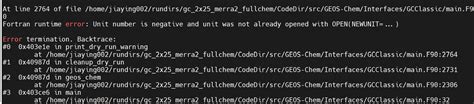 Question Dry Run Simulationfortran Runtime Error · Issue 1475