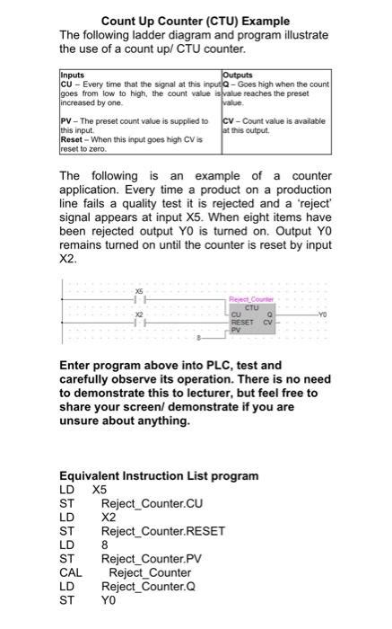 solved enter the program into the plc and test for exercise