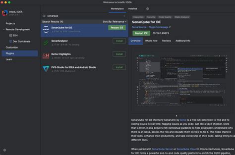 Setting Up Sq Ide Plug In For Intellij Sonar
